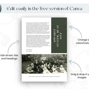 Family Reunion Booklet Editable Template | Canva Template | iPad Mac PC ...