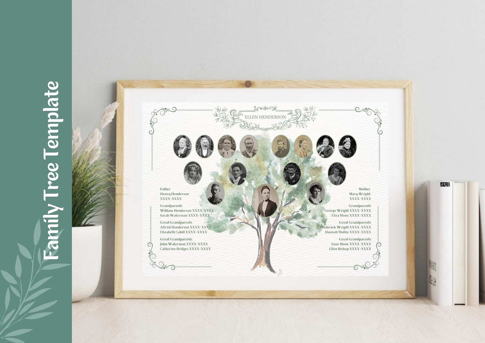Family Tree Template | Family Tree Chart | Genealogy Print | Family ...