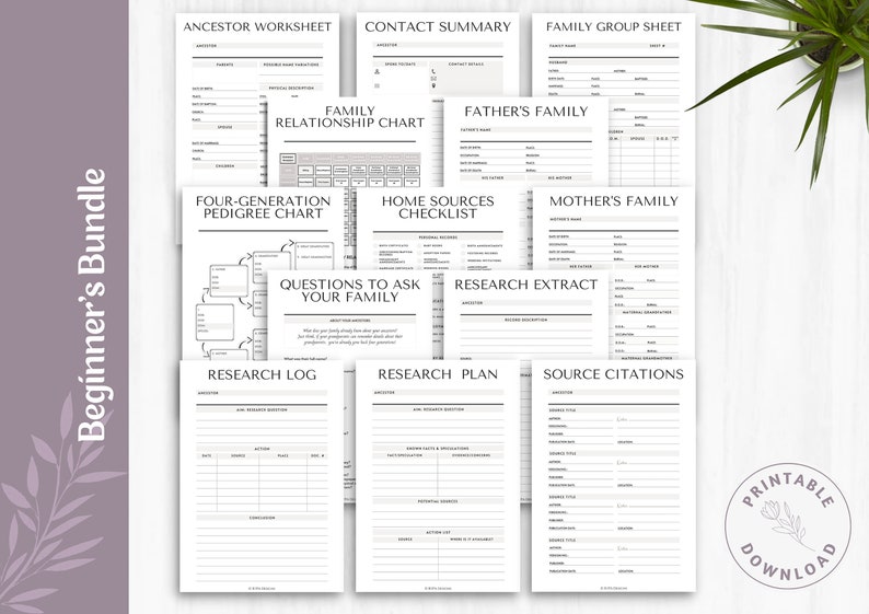 Family History Beginner's Bundle | Worksheets | PDF | Genealogy ...