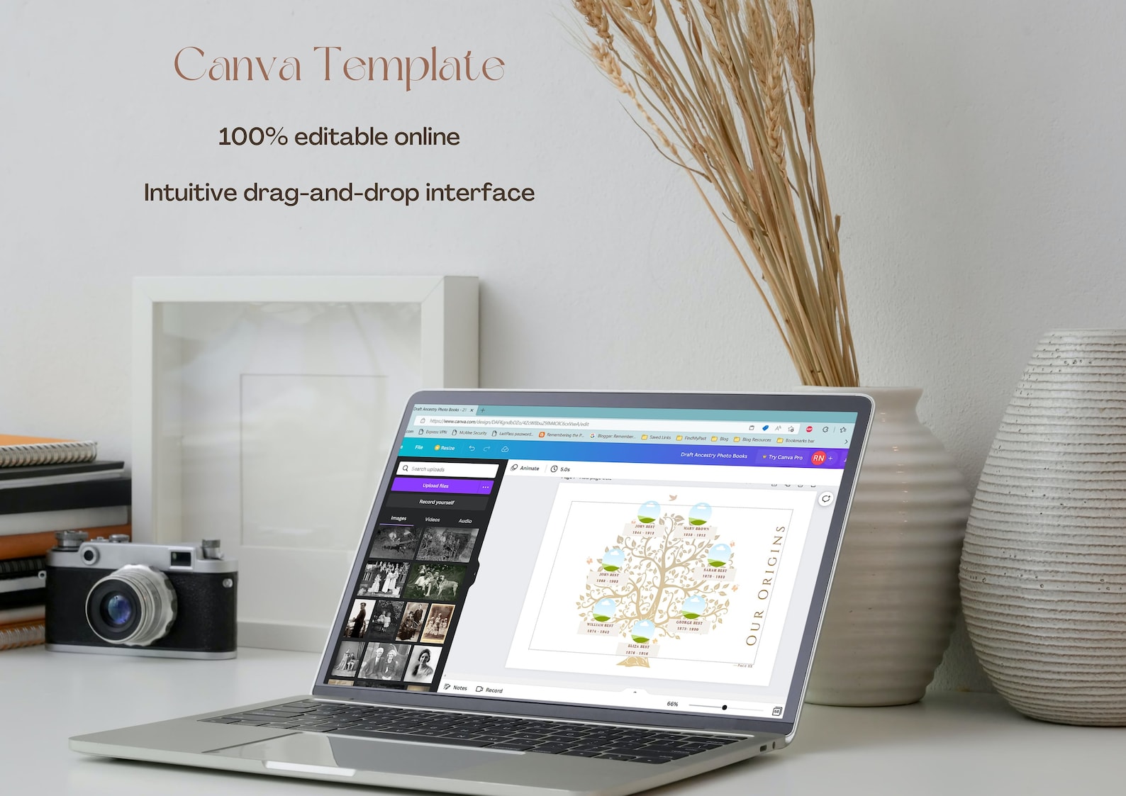 Family History Photo Book Template Canva Template Ancestry - Etsy