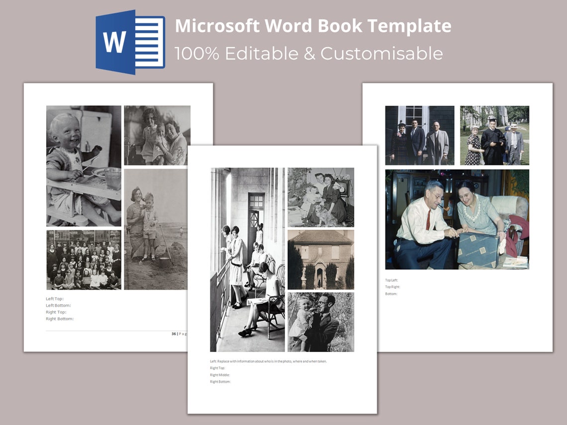 My Life Book Template MS Word Instant Printable Download | Etsy