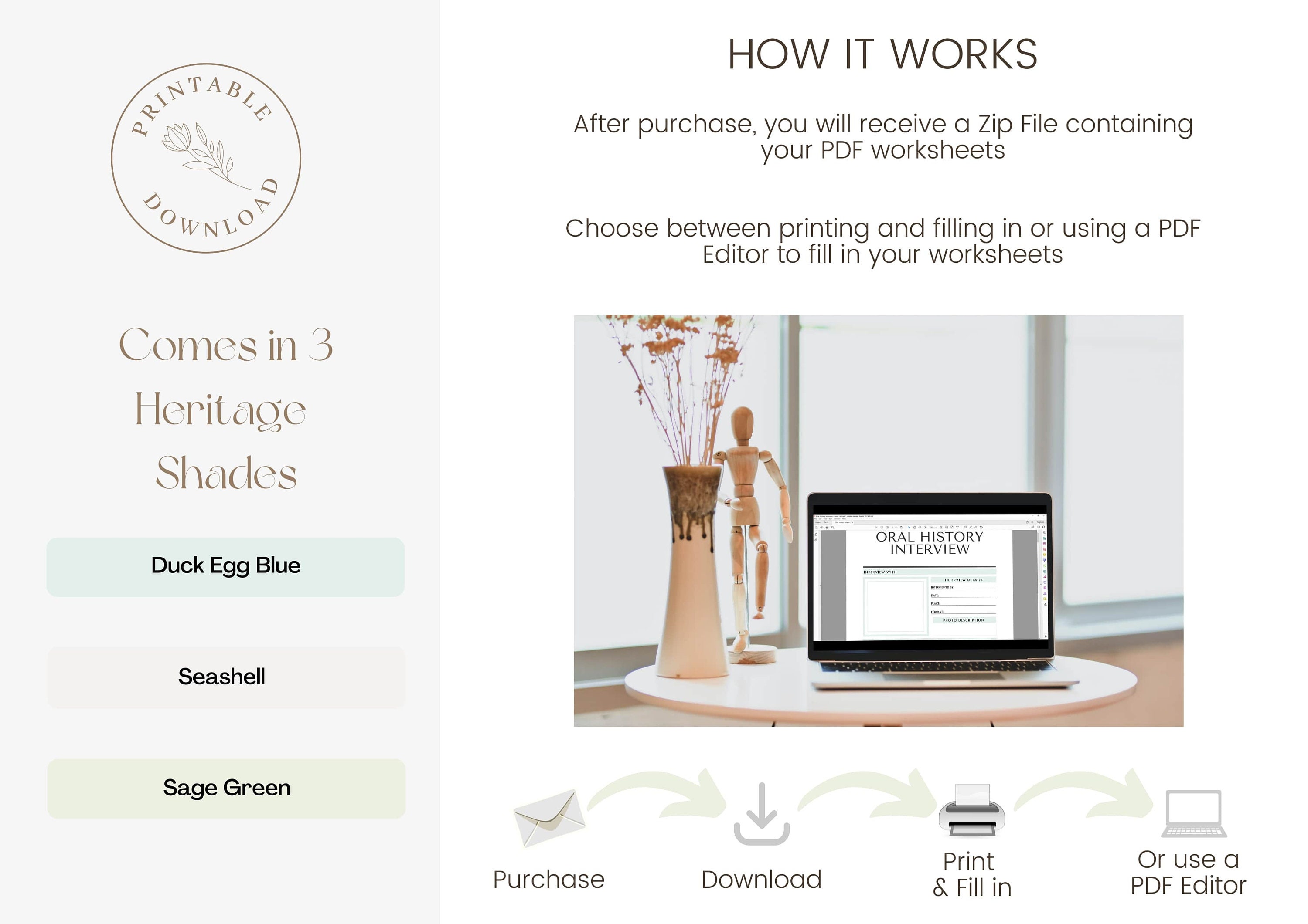 Oral History Interview Transcript Worksheets | Family History ...