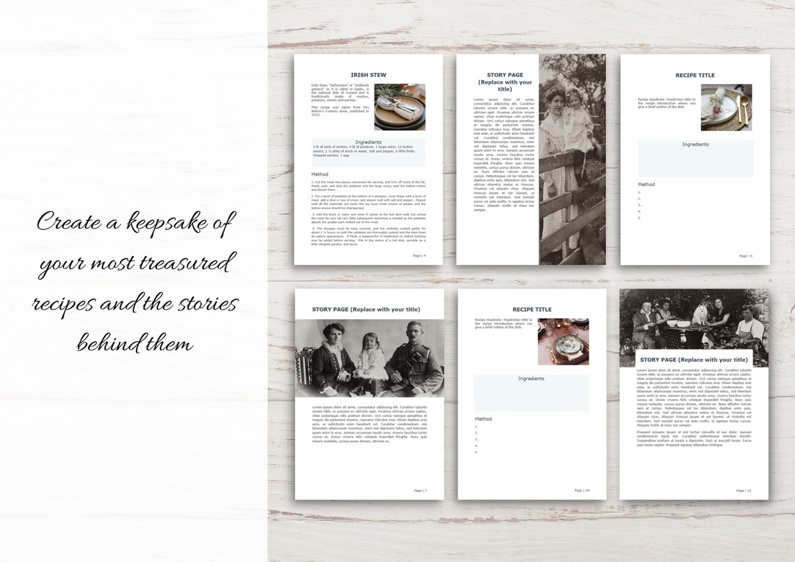 Family Heirloom Cookbook Template | MS Word Template | Cookbook ...