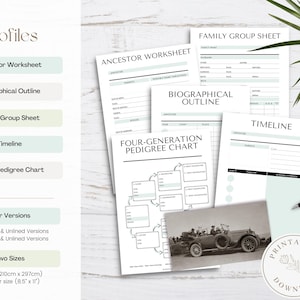 Family History Worksheet Bundle | Worksheets | PDF | Genealogy | Blue ...