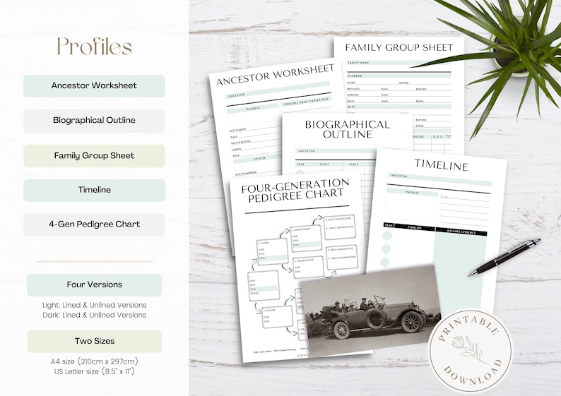 Family History Worksheet Bundle | Worksheets | PDF | Genealogy | Blue ...