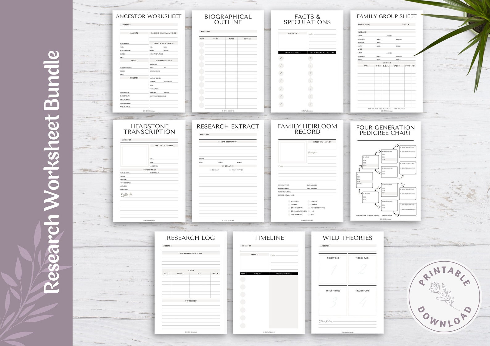 Family History Worksheet Bundle | Worksheets | PDF | Genealogy ...