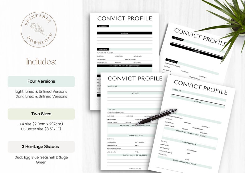 Convict Profile (australia) Worksheets | Family History | Genealogy ...