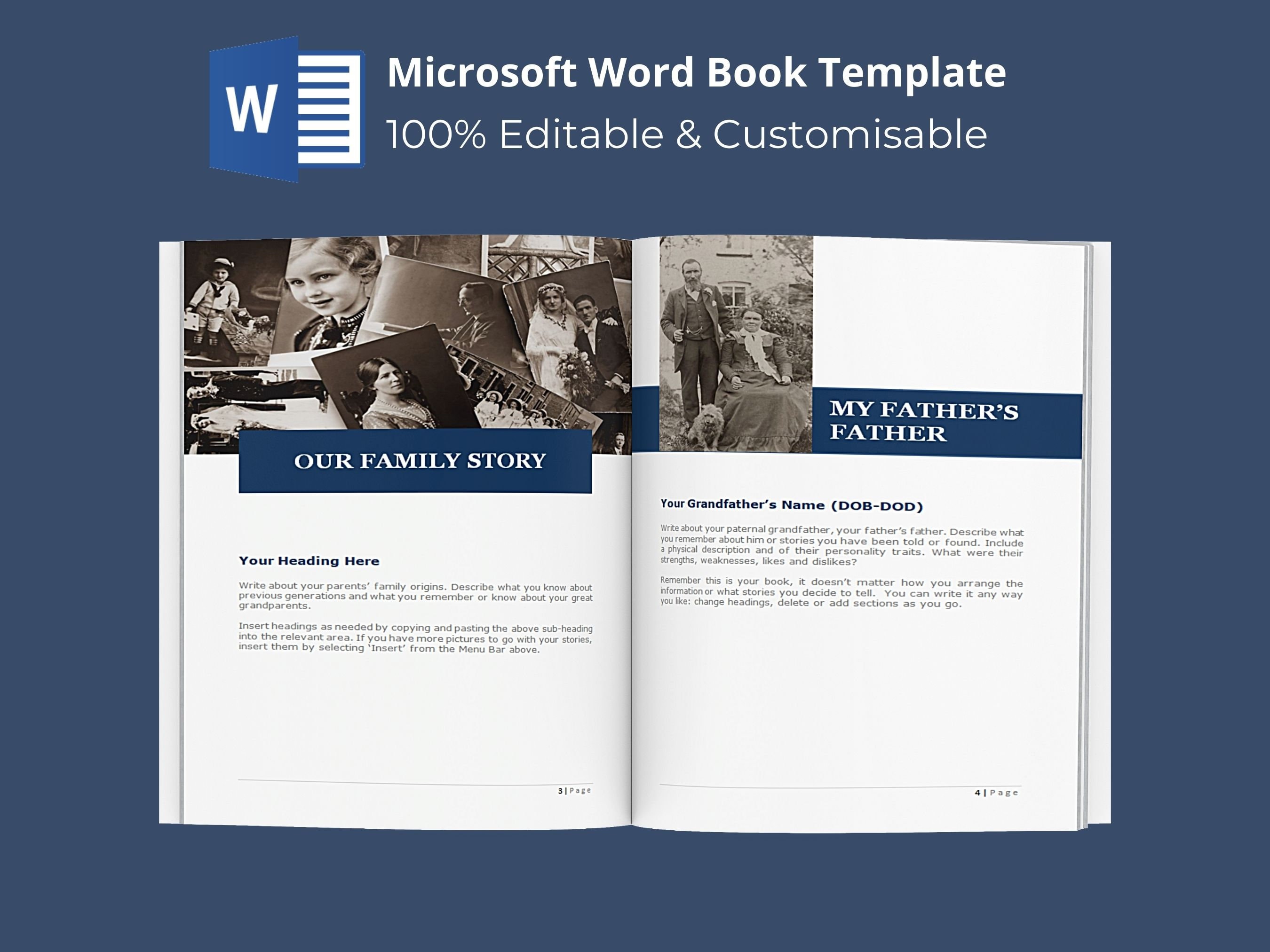 Our Family Book Template MS Word Instant Printable - Etsy UK