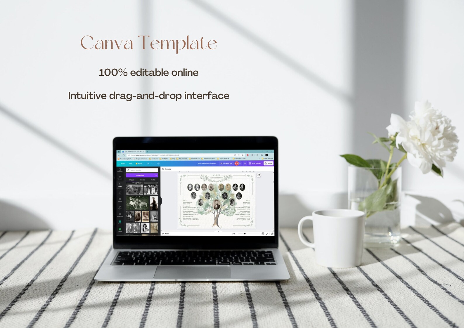 Family Tree Template | Family Tree Chart | Genealogy Print | Family ...