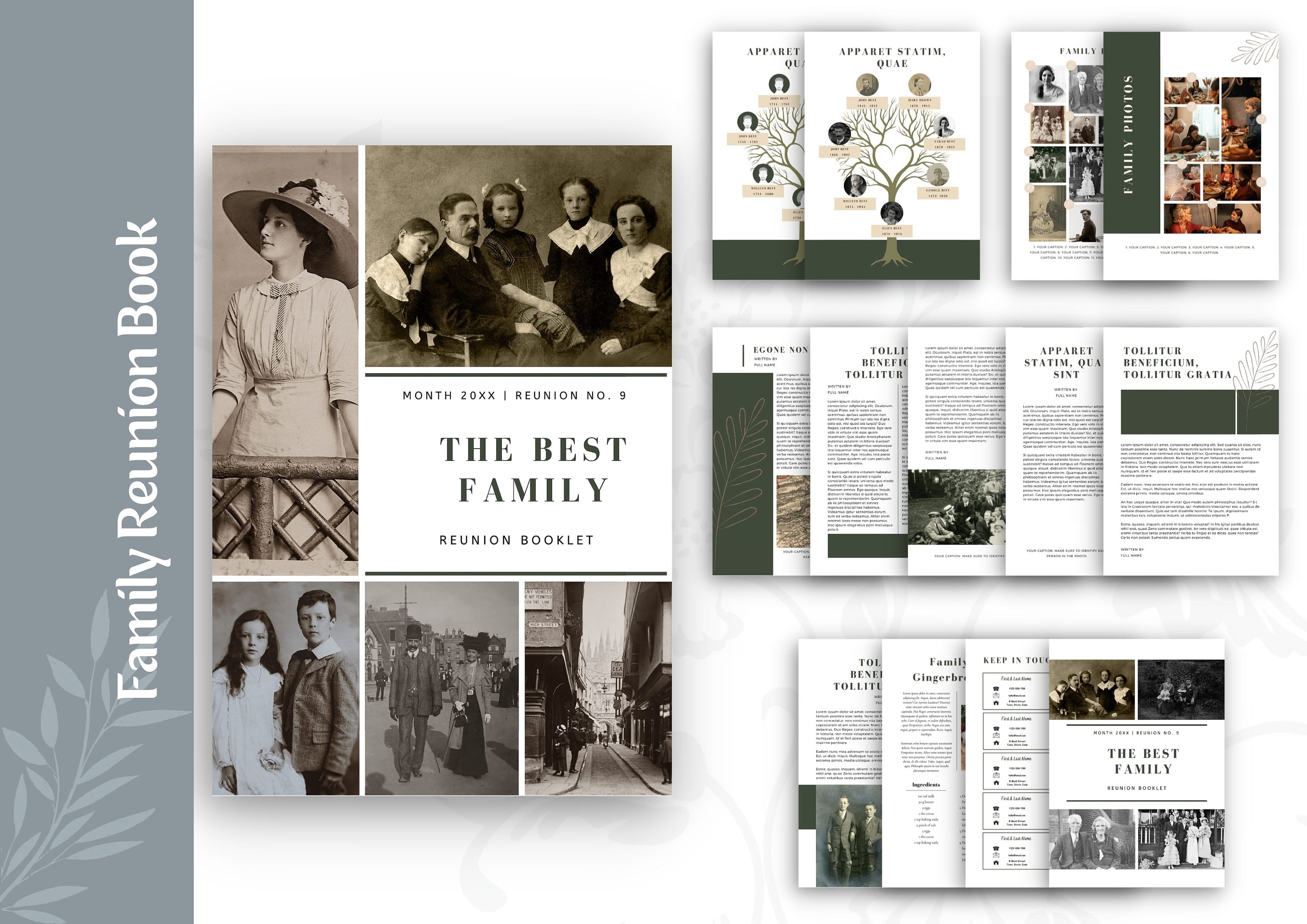 Family Reunion Booklet Editable Template | Canva Template | iPad Mac PC ...