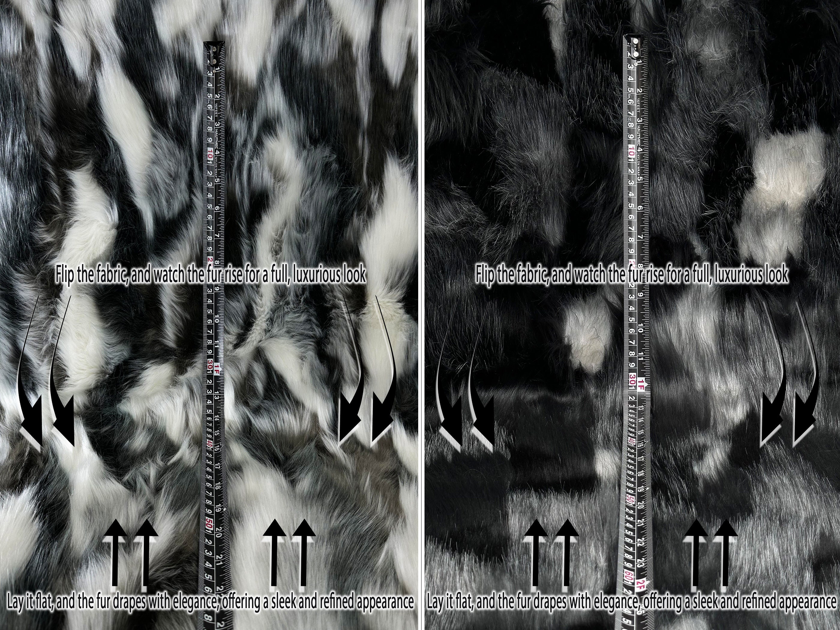 Faux Fur Fabric Long Pile Tribal Patchwork 58" W/continuous Yard ...
