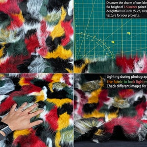 Faux Fur Fabric Long Pile Tribal Patchwork 58" W/continuous Yard ...