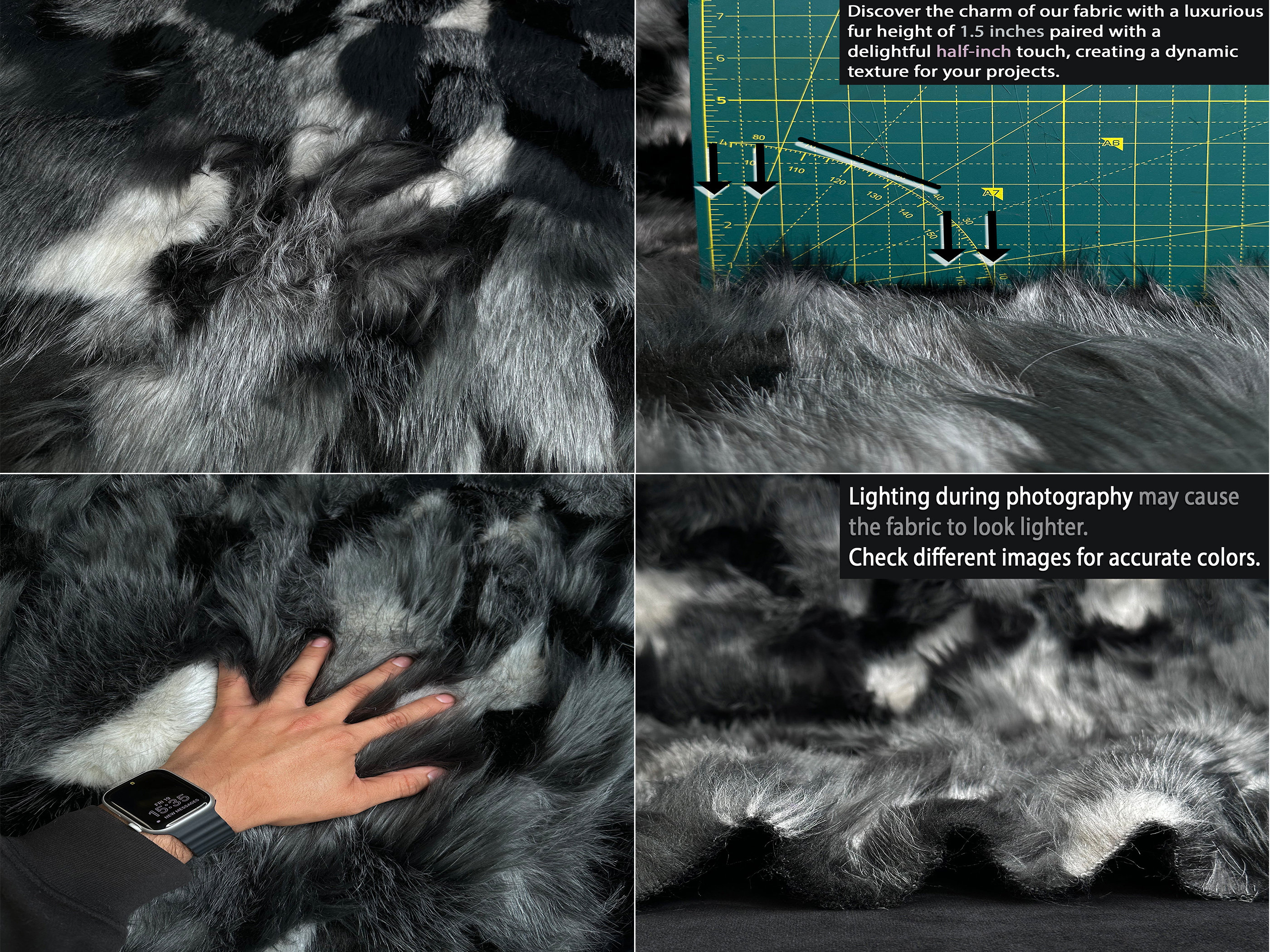 Faux Fur Fabric Long Pile Tribal Patchwork 58" W/continuous Yard ...