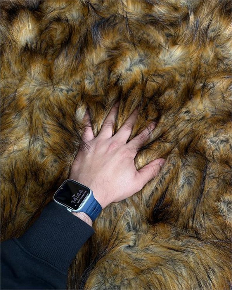 Faux Animal Fur Fabric GRIZZLY BEAR Long Pile 1400gram Heavy 58" Wide ...