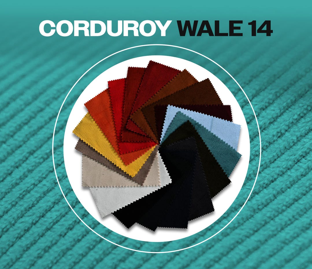Corduroy Fabric 14 Wale Apparel 280GSM Solid Color 58