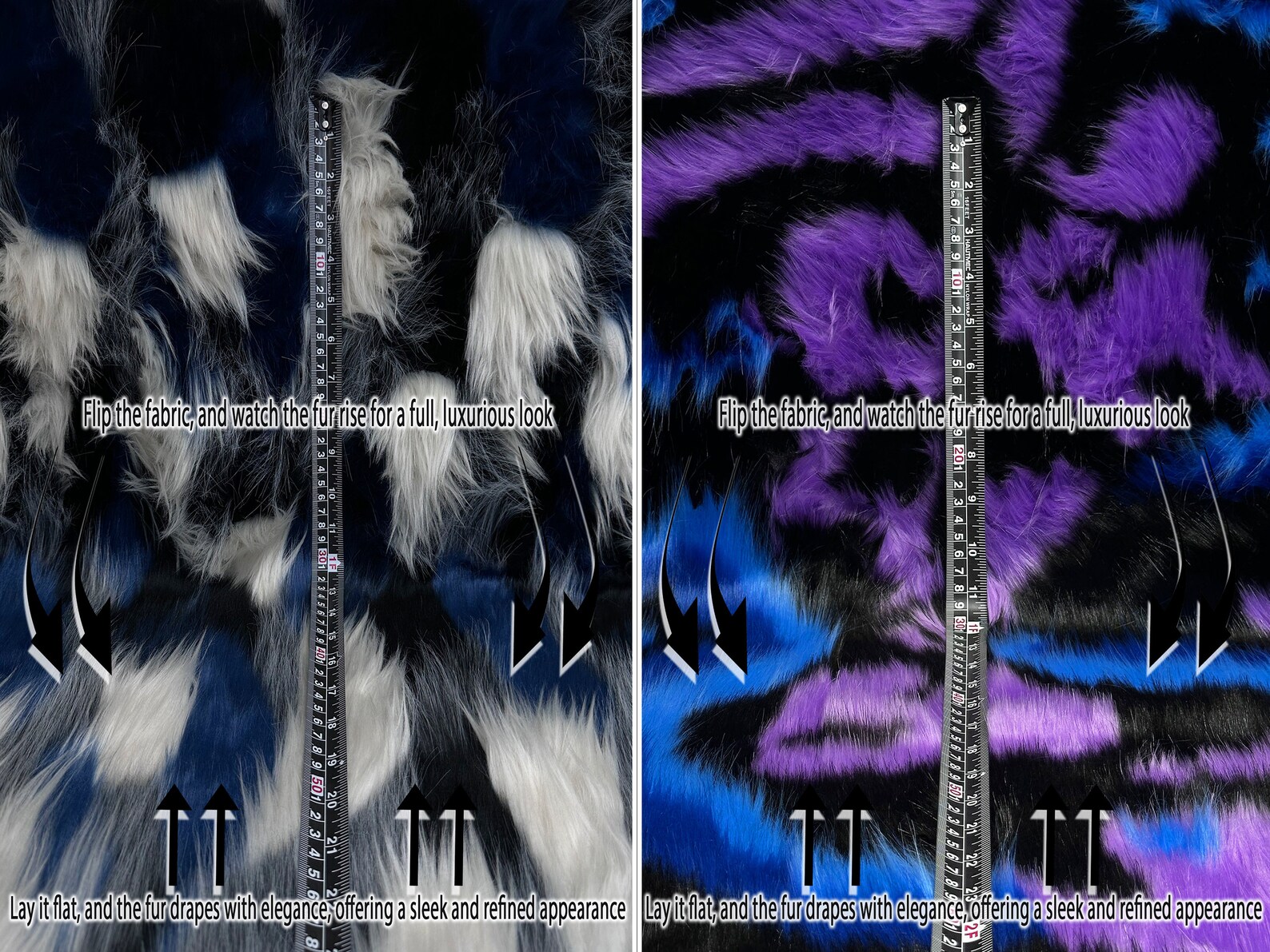 Faux Fur Fabric Long Pile Tribal Patchwork 58" W/continuous Yard ...
