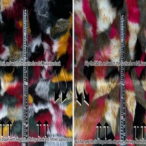 Faux Fur Fabric Long Pile Tribal Patchwork 58" W/continuous Yard ...