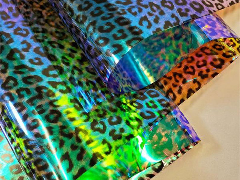 Hologram Transparent Leopard Print Plastic Vinyl Fabric 54" Wide ...
