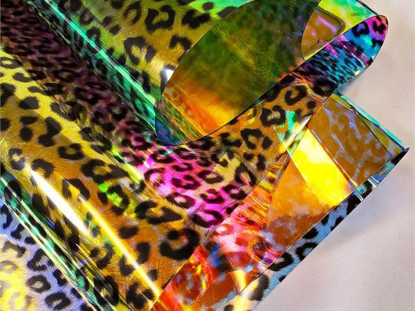 Hologram Transparent Leopard Print Plastic Vinyl Fabric 54" Wide ...