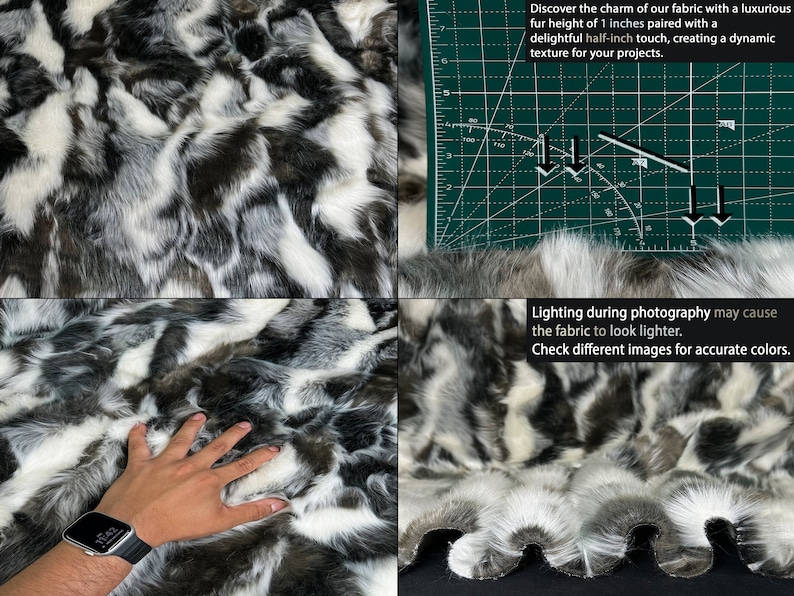 Faux Fur Fabric Long Pile Tribal Patchwork 58" W/continuous Yard ...