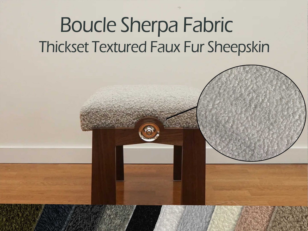BOUCLE Fuax Fur Shearling Sheepskin Sherpa Fabric With SUEDE BACKING ...