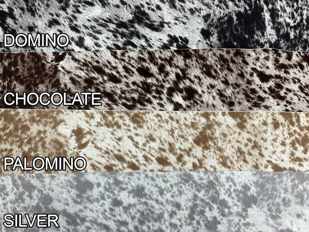 Velvet Suede Texas SPOTTED LONGHORN Cow Print COWABUNGA Fabric ...