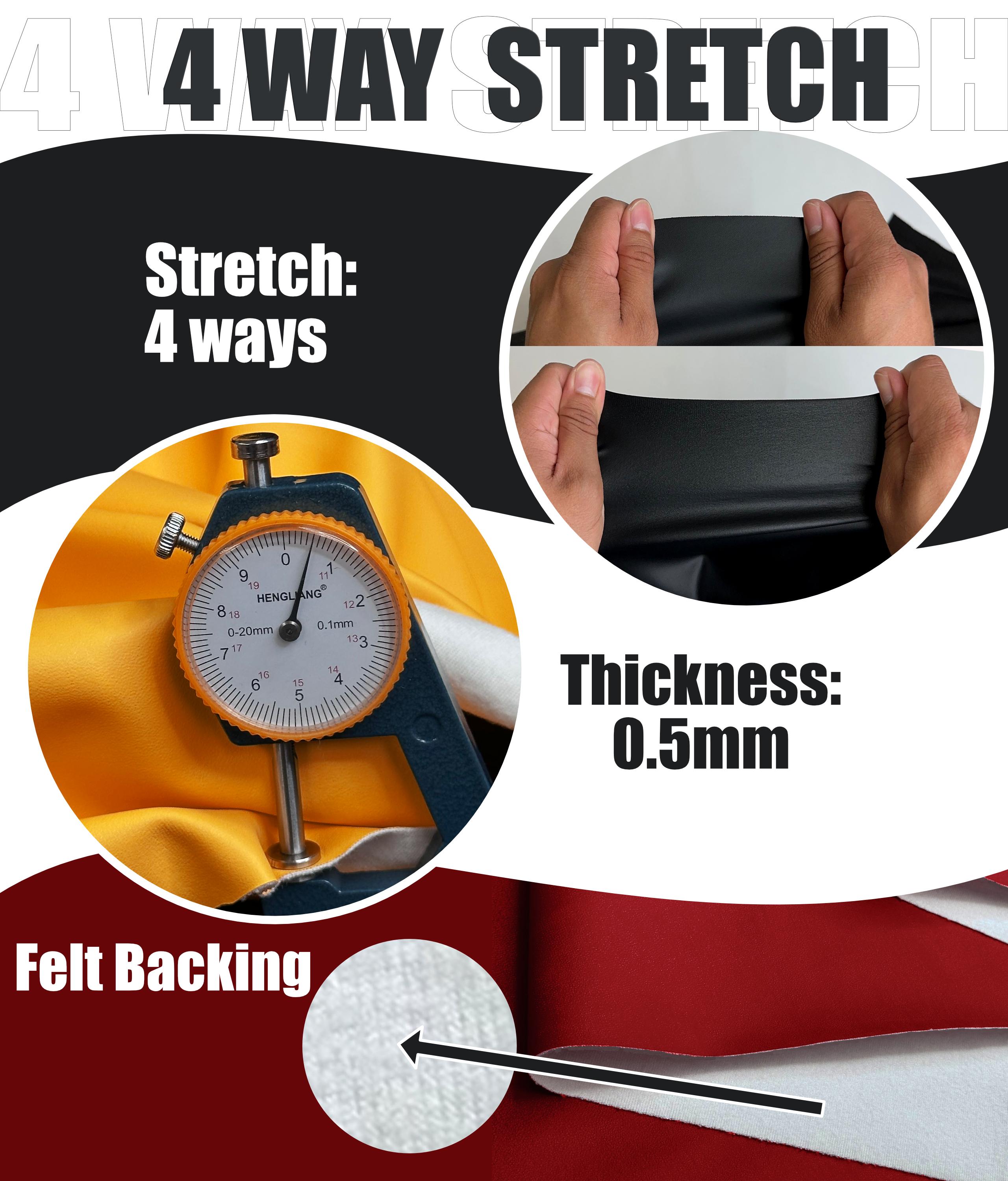 Vinyl 4-way Stretch PU Soft Touch Faux Leather Fabric With Felt Backing ...