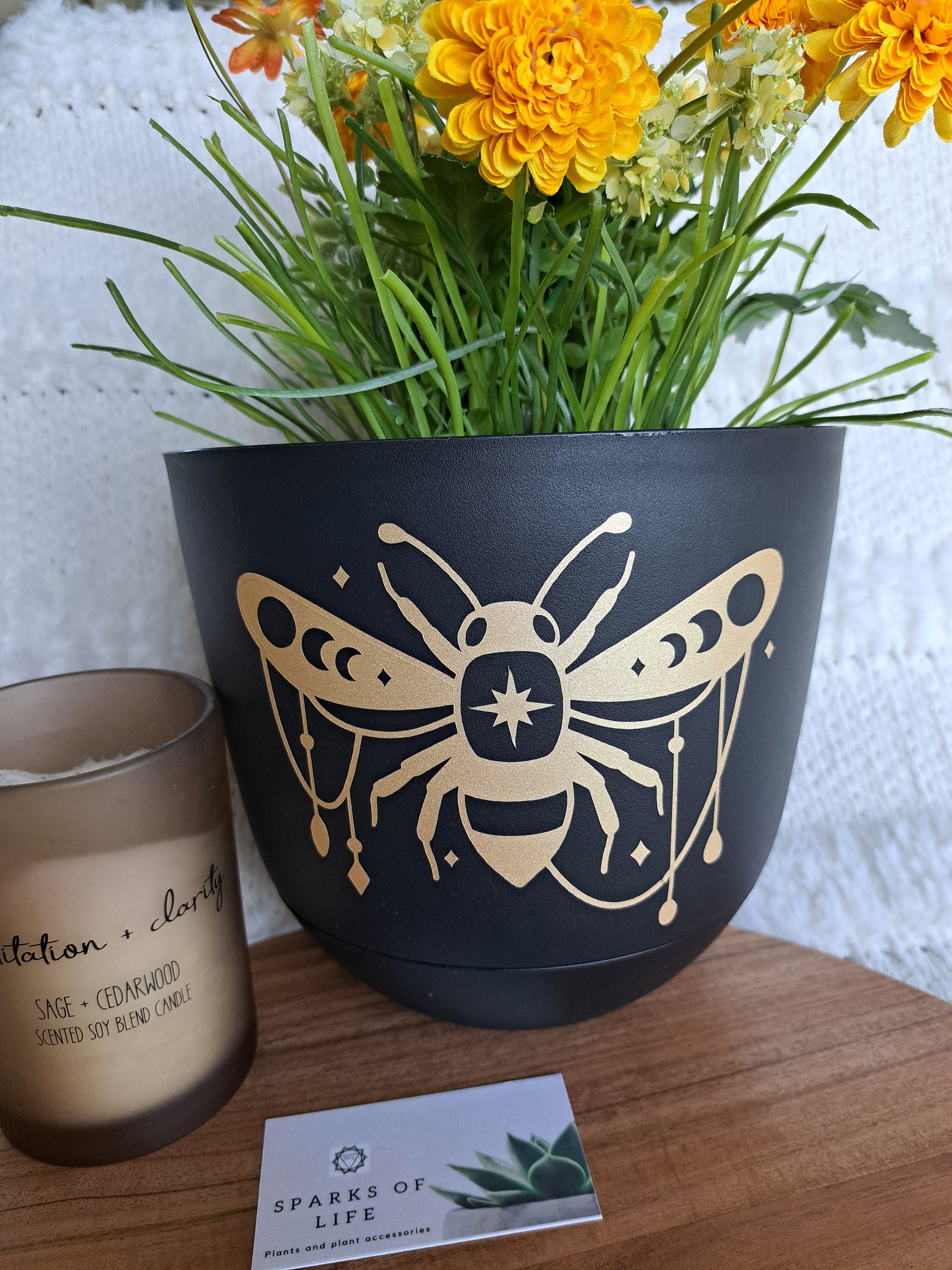 Bee Plastic Planter Pot | Golden Bee Planter | Queen Bee Planter Pot - Etsy