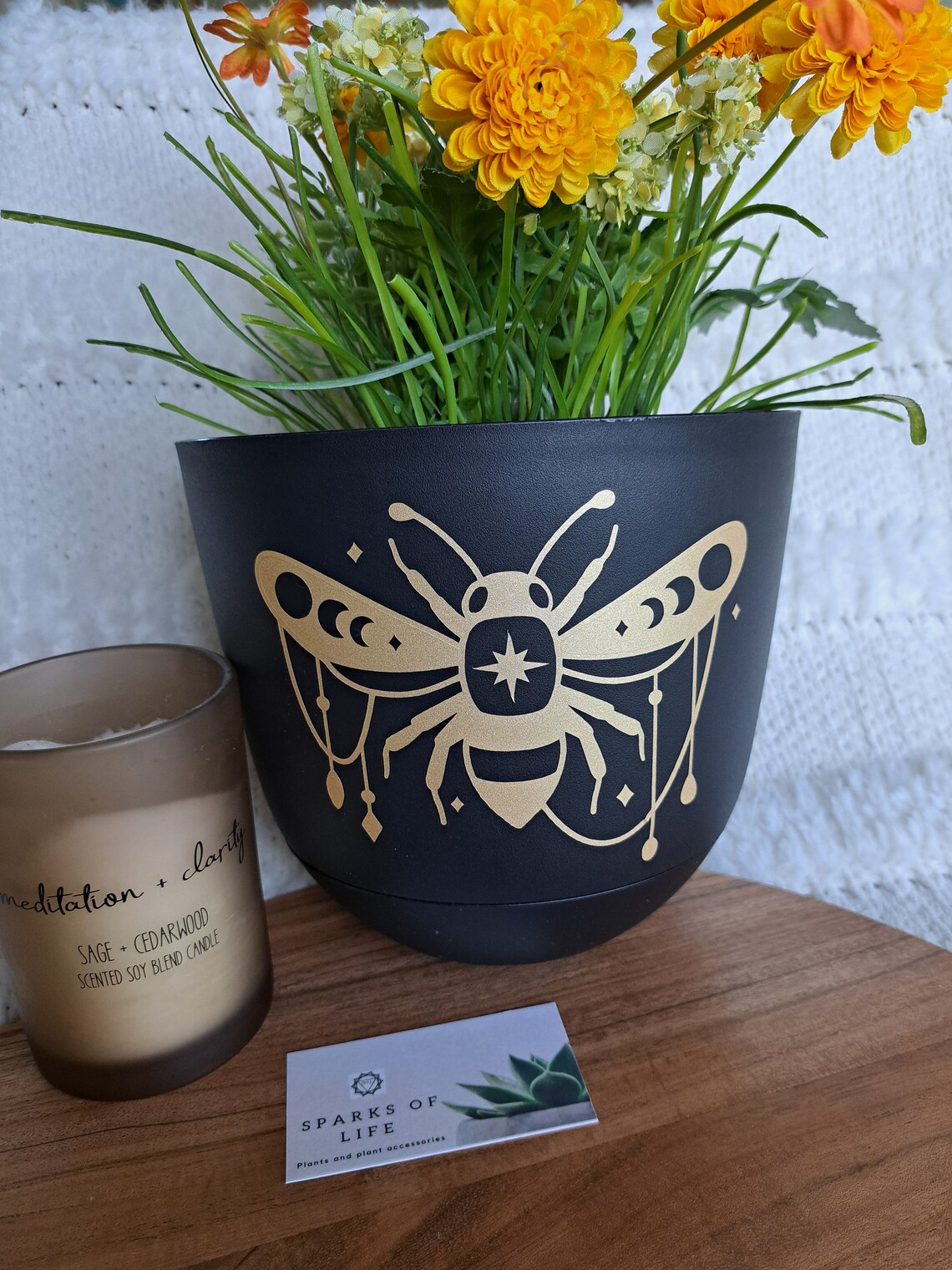 Bee Plastic Planter Pot | Golden Bee Planter | Queen Bee Planter Pot - Etsy
