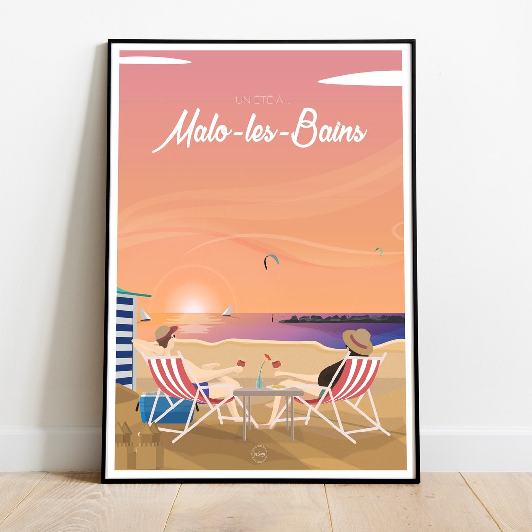 Poster Malo Les Bains A Summer in Malo - Etsy