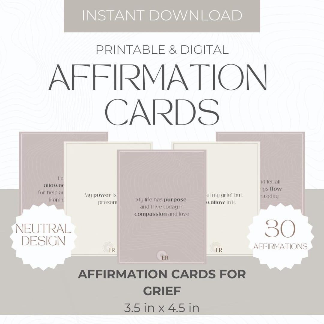 Affirmation Cards for Grief Printable, Sympathy Affirmation Deck ...