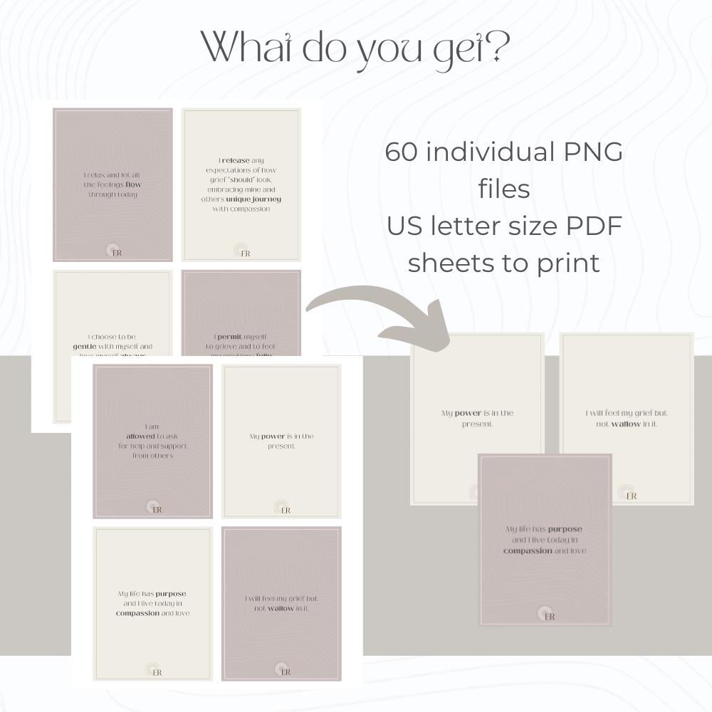 Affirmation Cards for Grief Printable, Sympathy Affirmation Deck ...