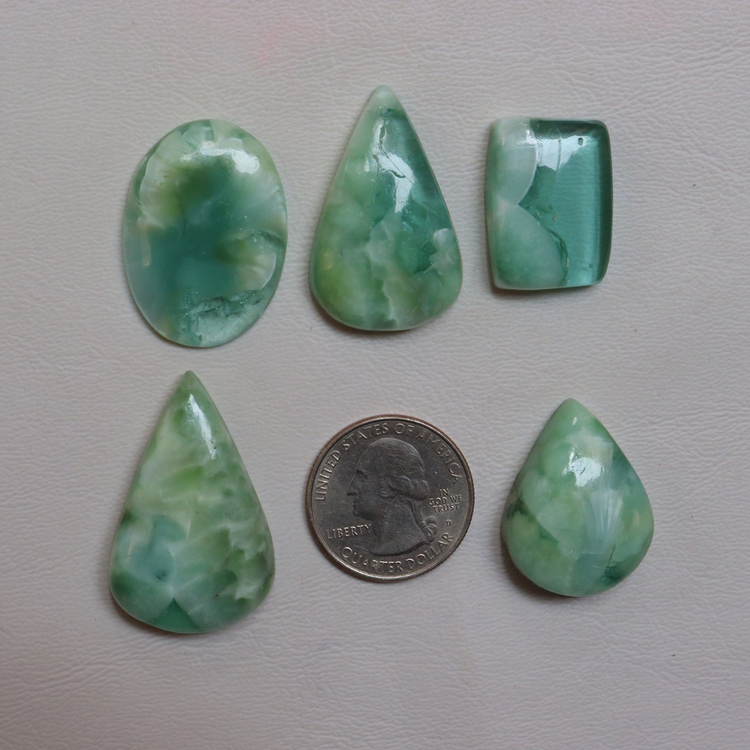 5 Pieces Lot, Natural Hemimorphite Cabochon Polished Hemimorphite ...
