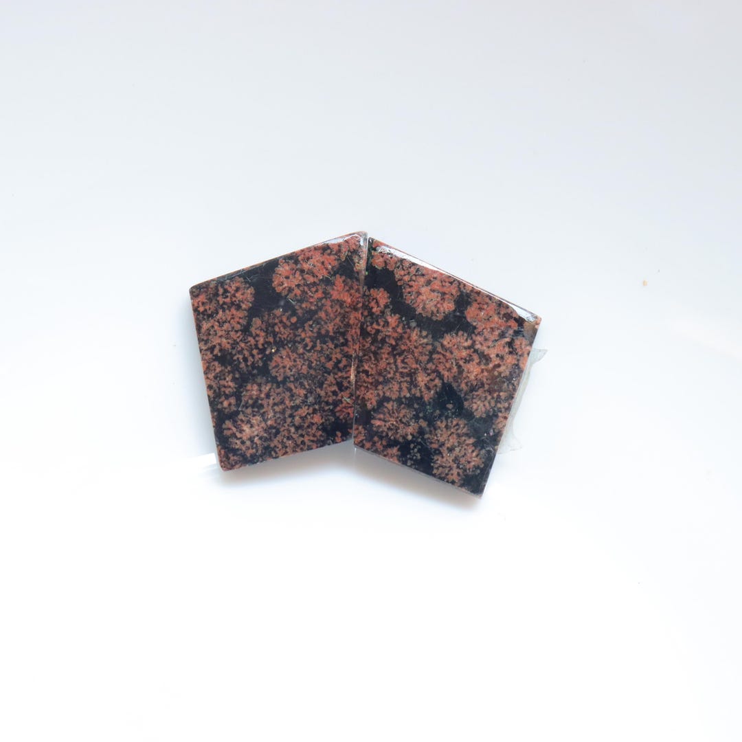Designer Flower Obsidian Matching Pair, Natural Flower Obsidian ...