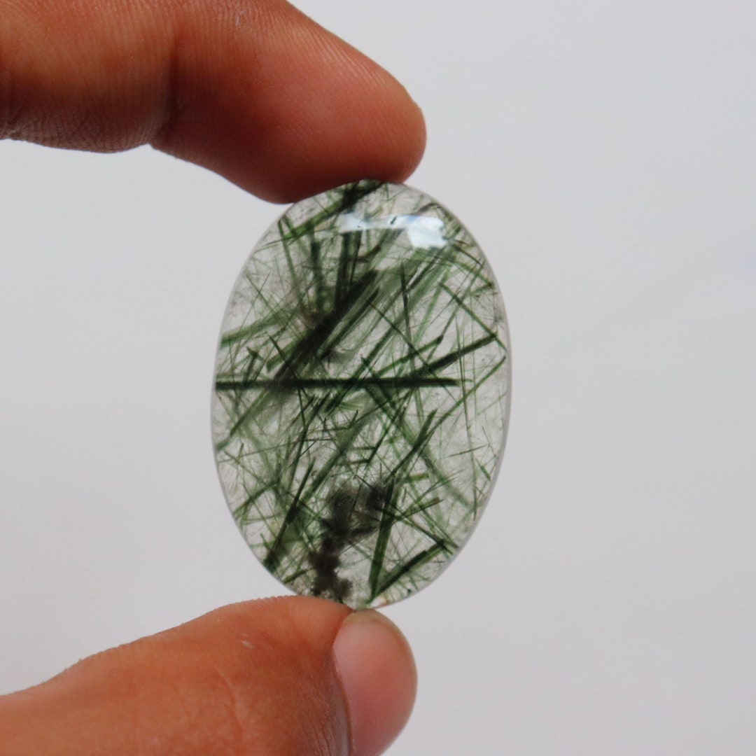 Rare Actinolite in Quartz Cabochon, Natural Actinolite in Quartz ...