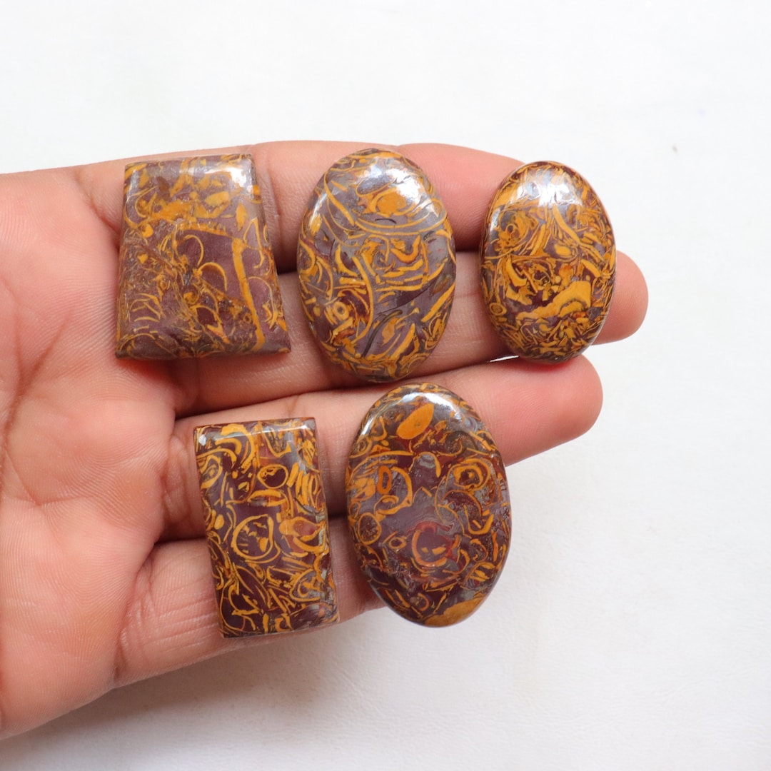 Designer 5 Pieces Mariam Jasper Cabochon, Natural Mariam Jasper ...