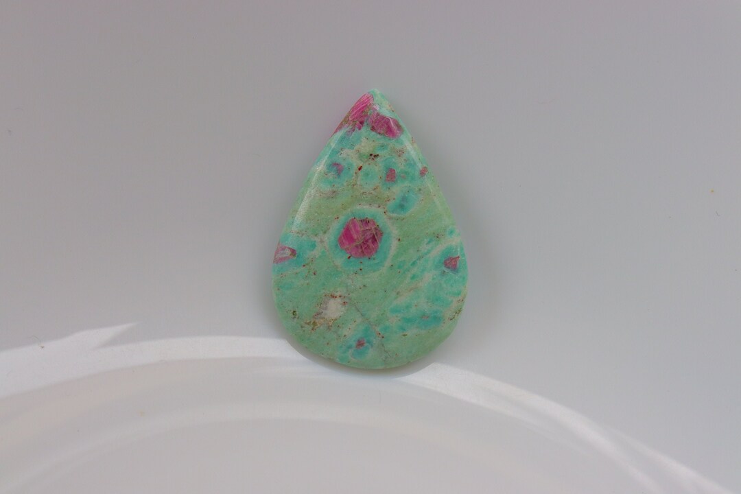 Ruby Fuchsite Cabochon. Green Red Ruby Fuchsite Gemstone. Ruby Fuchsite ...