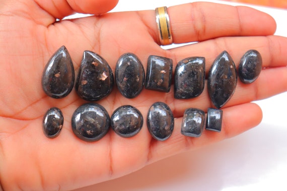 13 Pieces Lot Nuummite Cabochon Natural Nuummite Gemstone - Etsy
