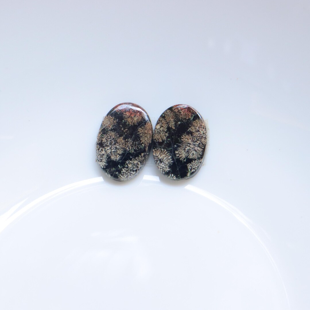 Designer Flower Obsidian Matching Pair, Natural Flower Obsidian ...
