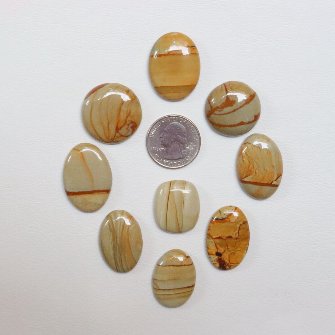 9 Pieces Superb Landscape Jasper Cabochon, Natural Designer Landscape ...