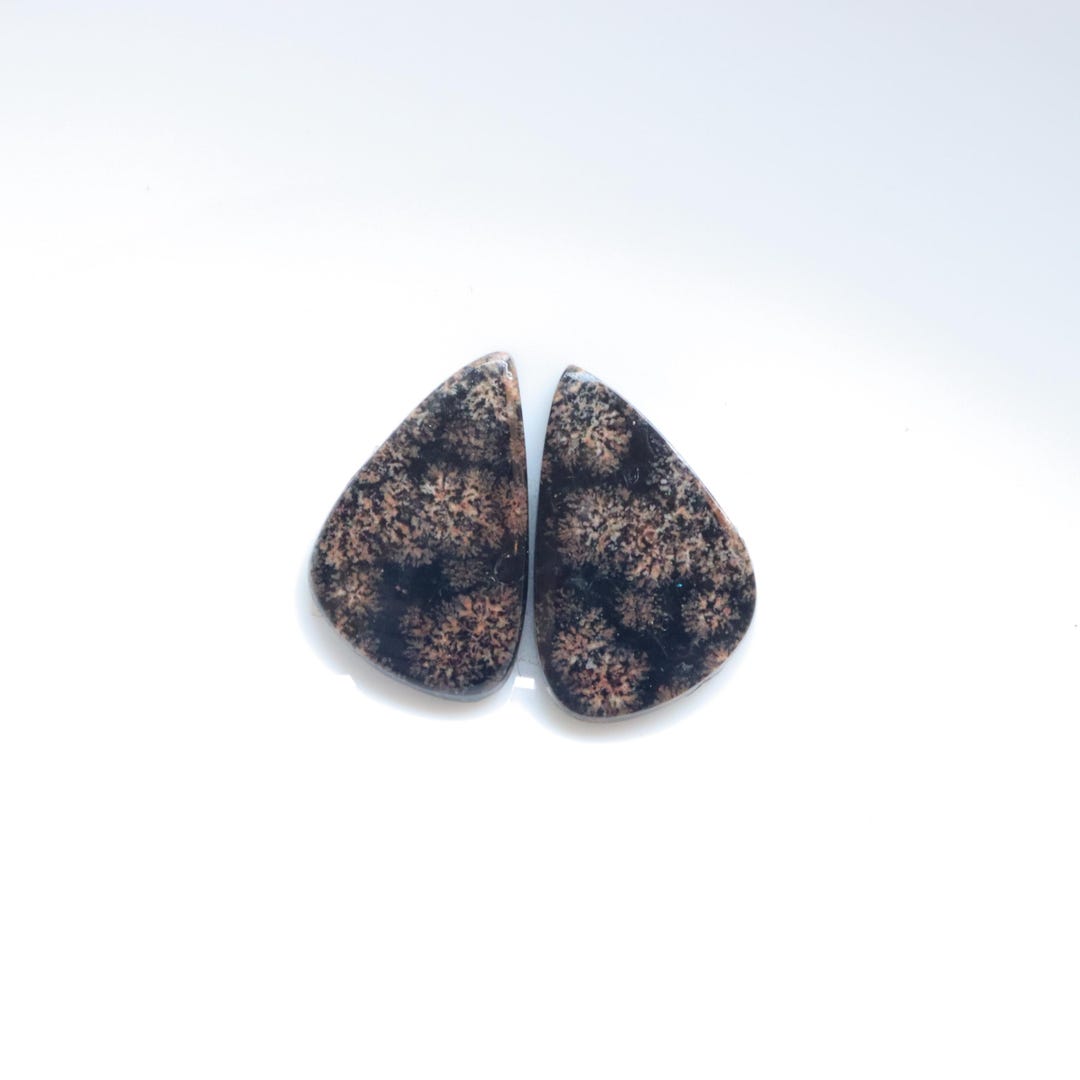 Designer Flower Obsidian Matching Pair, Natural Flower Obsidian ...