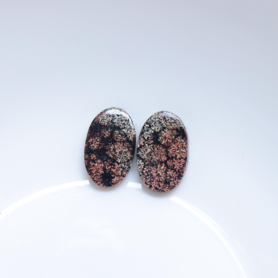 Designer Flower Obsidian Matching Pair, Natural Flower Obsidian ...