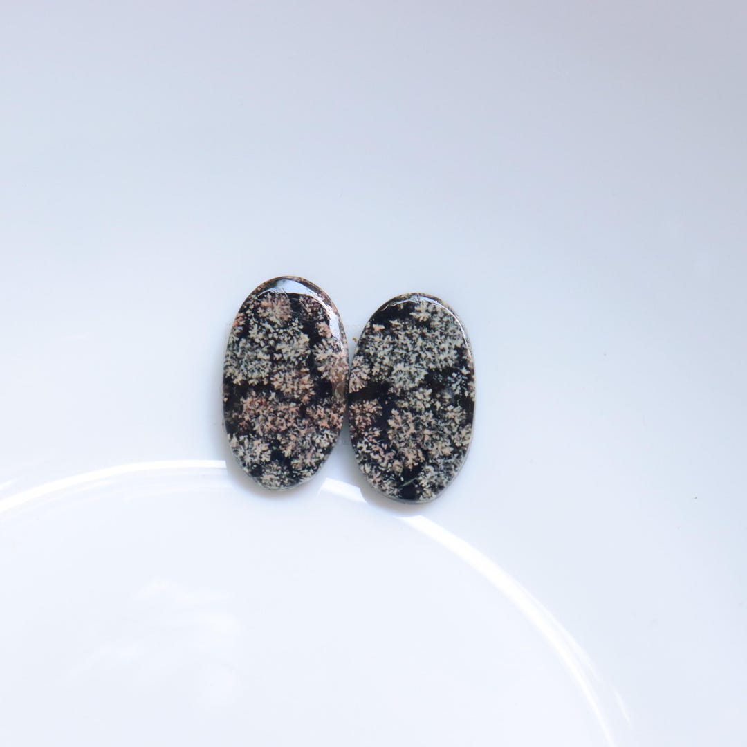 Designer Flower Obsidian Matching Pair, Natural Flower Obsidian ...