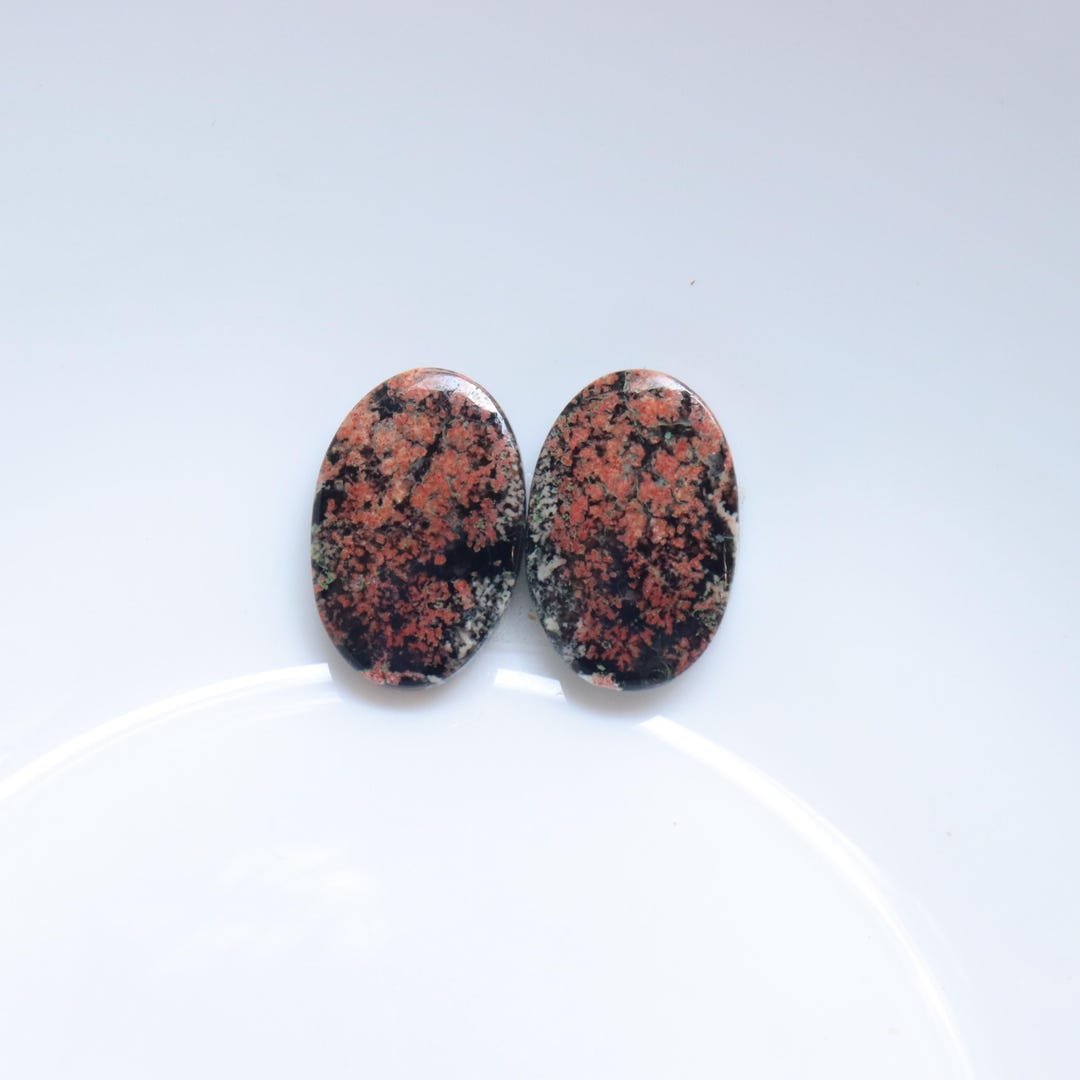 Designer Flower Obsidian Matching Pair, Natural Flower Obsidian ...