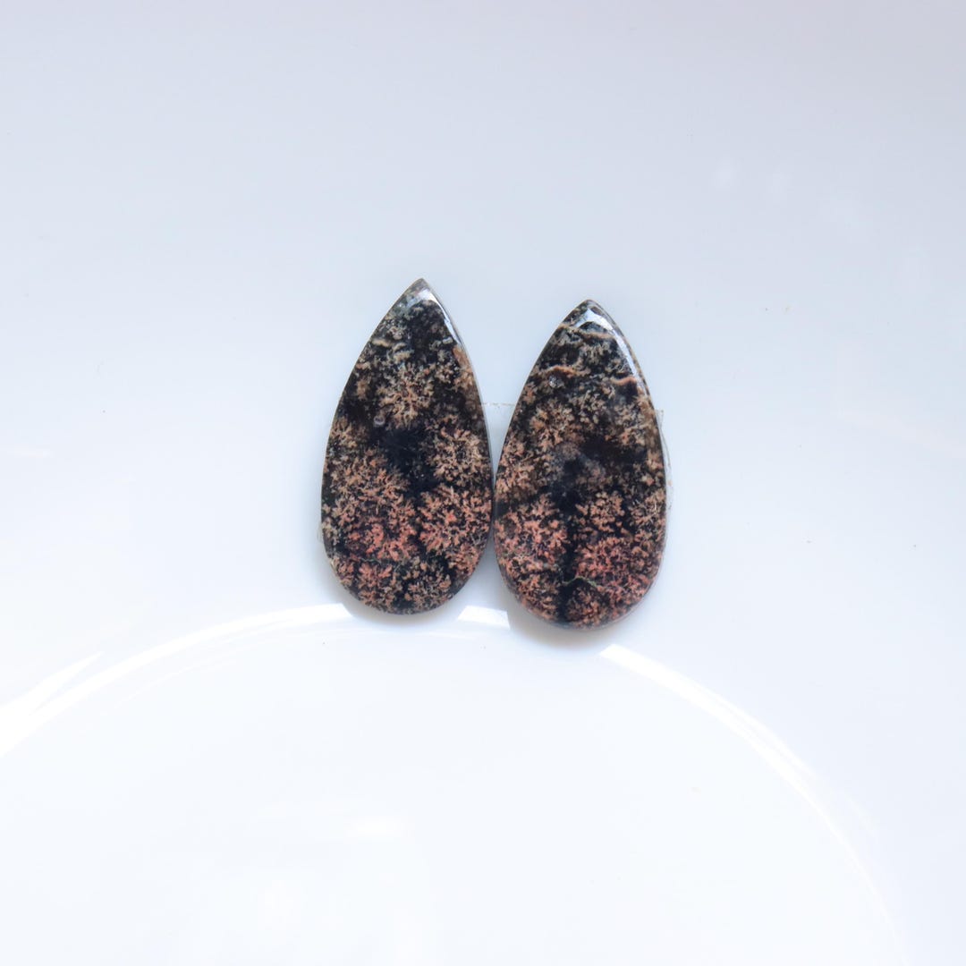 Designer Flower Obsidian Matching Pair, Natural Flower Obsidian ...