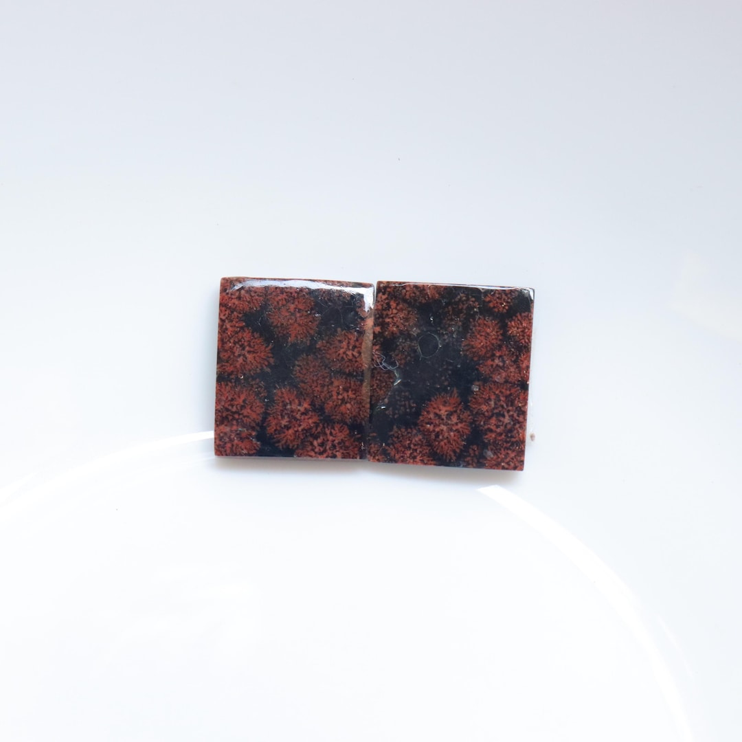 Designer Flower Obsidian Matching Pair, Natural Flower Obsidian ...