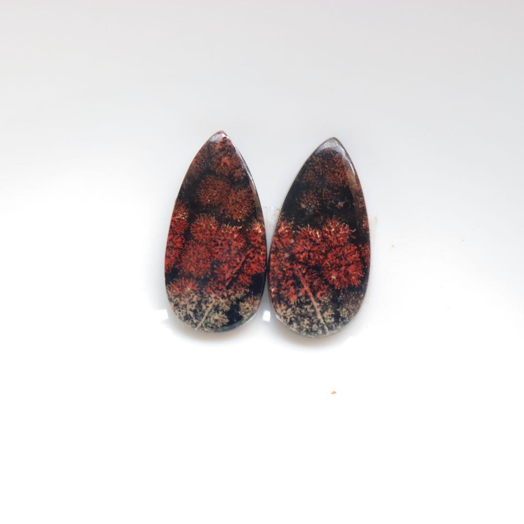 Designer Flower Obsidian Matching Pair, Natural Flower Obsidian ...