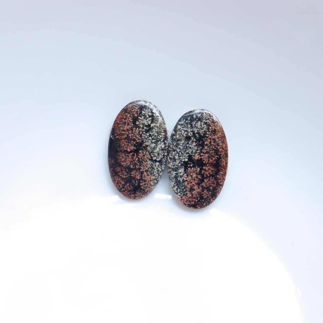 Designer Flower Obsidian Matching Pair, Natural Flower Obsidian ...