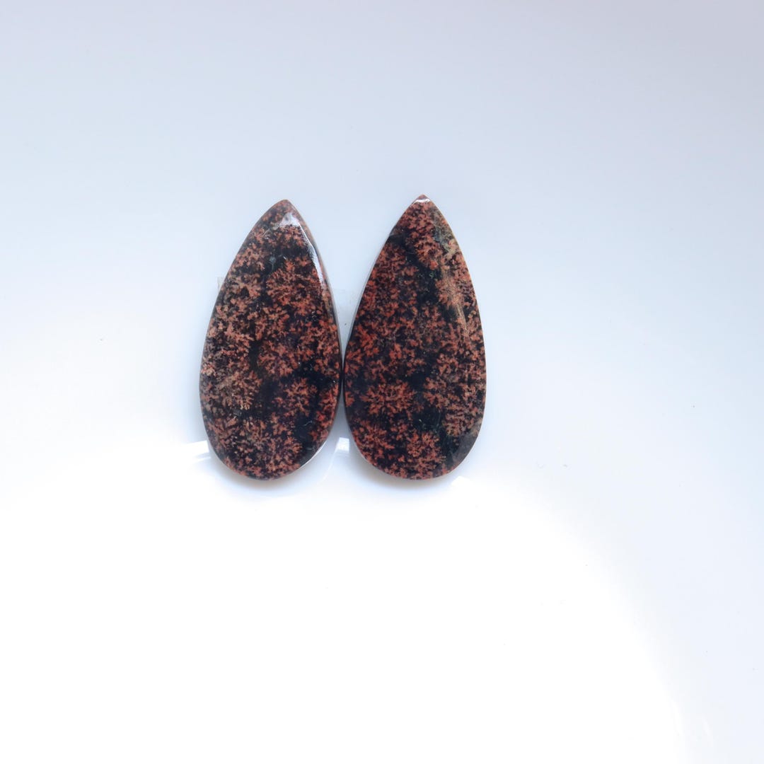 Designer Flower Obsidian Matching Pair, Natural Flower Obsidian ...