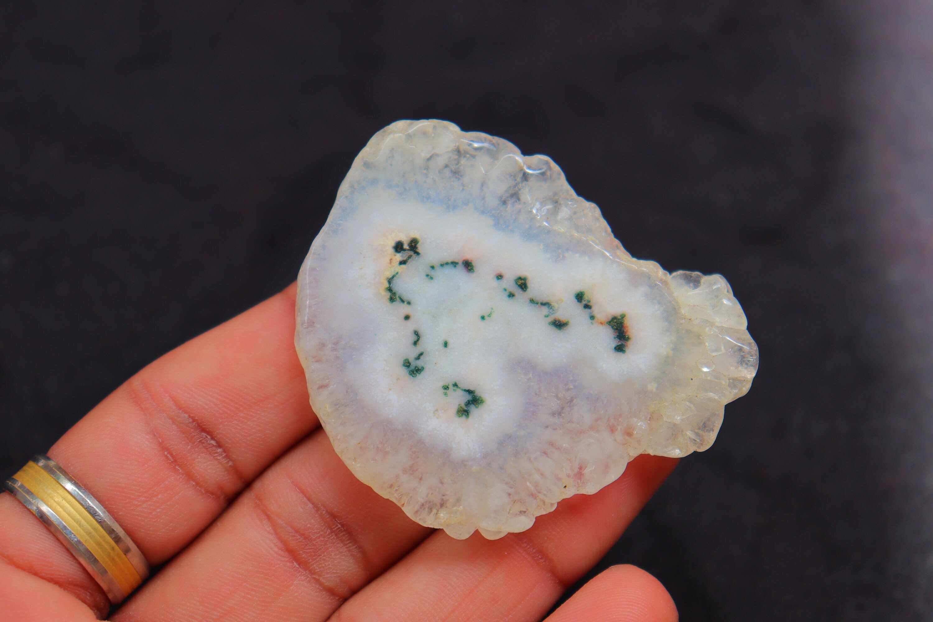 Solar Moss Quartz Slice, Natural Solar Moss Quartz Gemstone, Loose ...